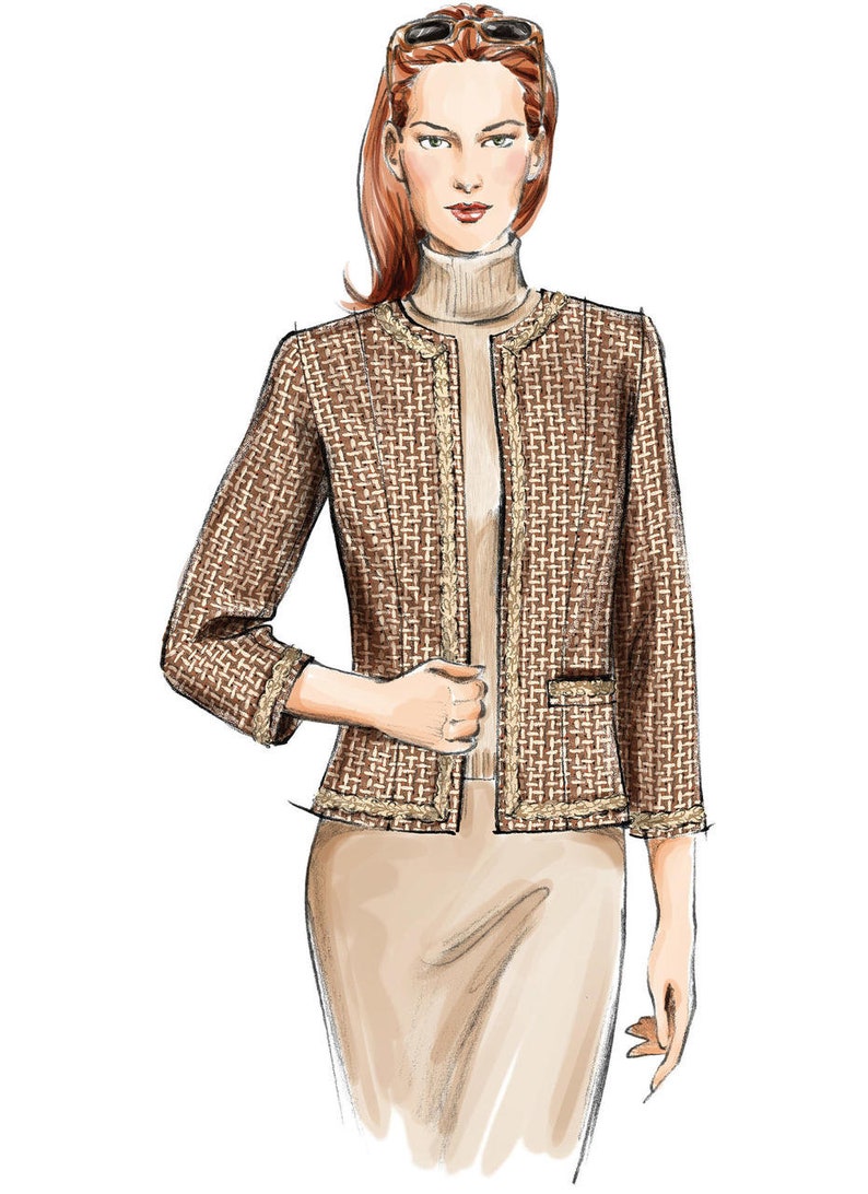 Easy Vogue Sewing Pattern for Womens Jackets, Button Front Jacket ...