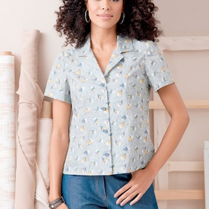 Sewing Pattern for Women's Tops, Button Front Tops, Tank Top, Collared ...