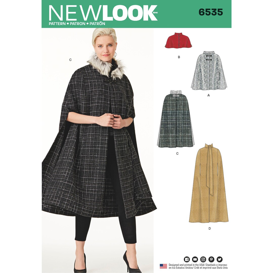 Sewing Pattern for Women's Cape, Womens Jacket, Winter Coat Pattern ...