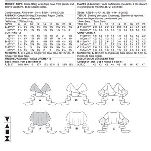 Vogue Sewing Pattern for Womens Tops, Wrap Tops, Drape Collar Tops, V ...