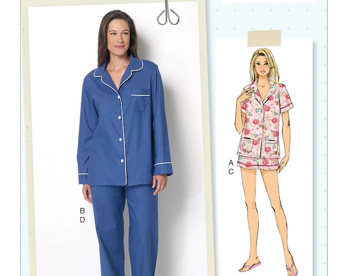 Sewing Pattern for Womens Pajamas, Pajama Top and Bottoms, Pajama ...