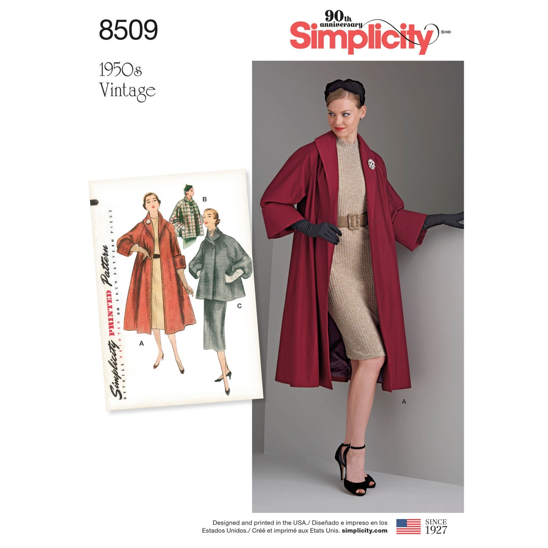 Sewing Pattern for Womens Jacket, Long Jacket, Vintage Style Coat ...