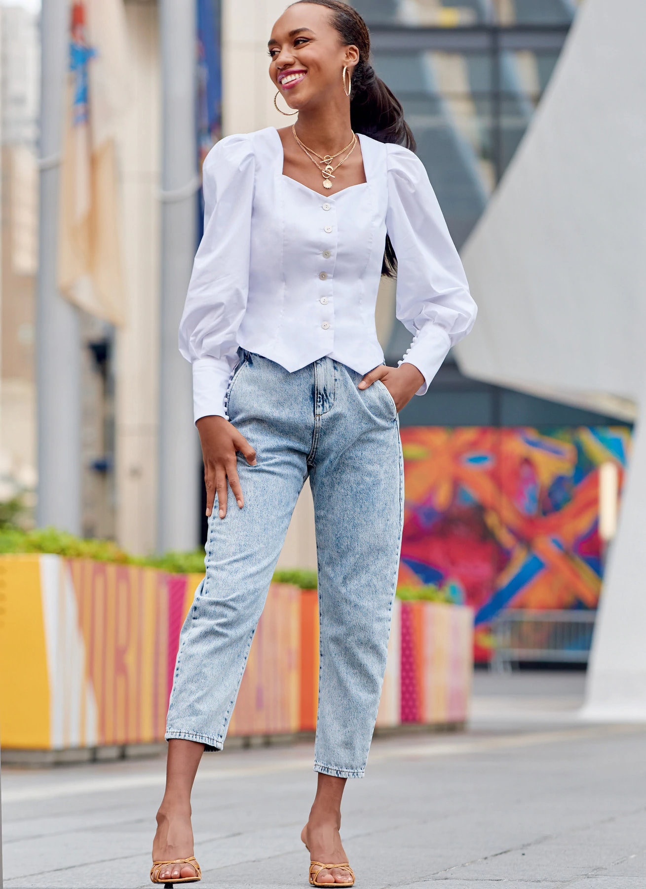 Sewing Pattern for Womens Tops Button Front Tops Puff Sleeve - Etsy