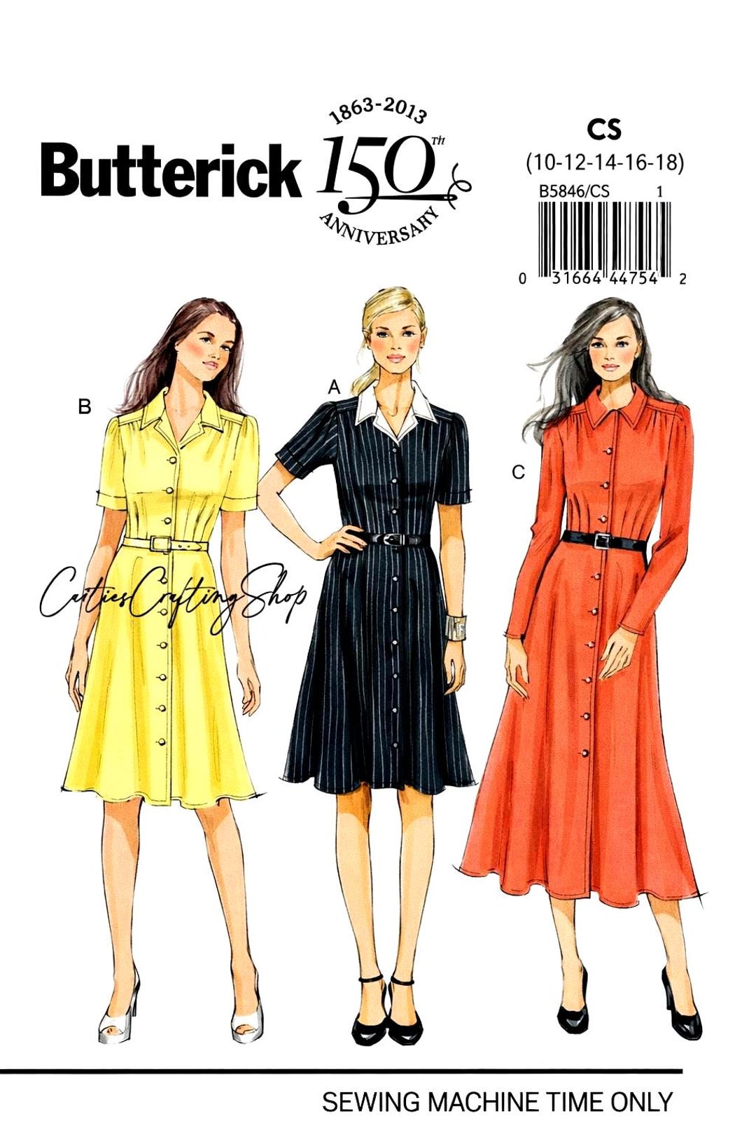 Sewing Pattern for Women's Shirt Dress, Summer Dress Pattern, Fit and ...