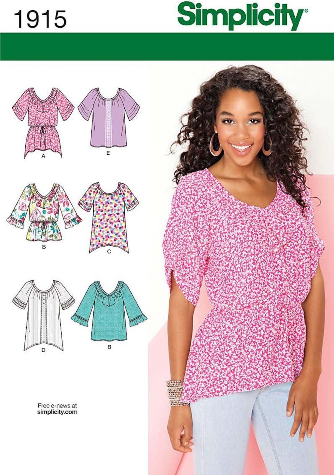 Sewing Pattern for Women's Tops, Womens Tunic, Short Sleeve Tops ...