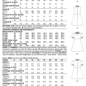 Vogue Sewing Pattern for Women's Dress, Puff Sleeve Dress, Peter Pan ...