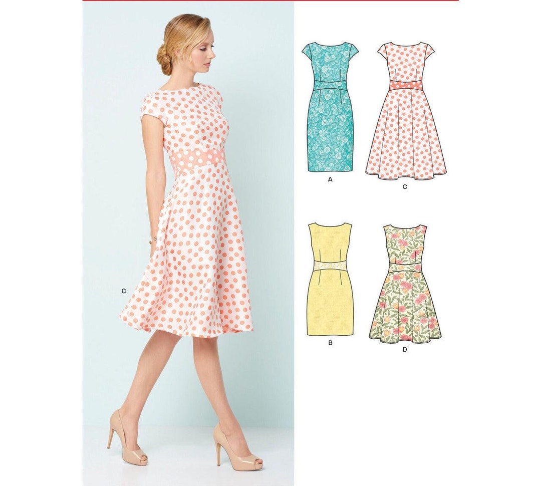 Sewing Pattern for Womens Dress, Fit and Flare Dress, Formal Dress ...
