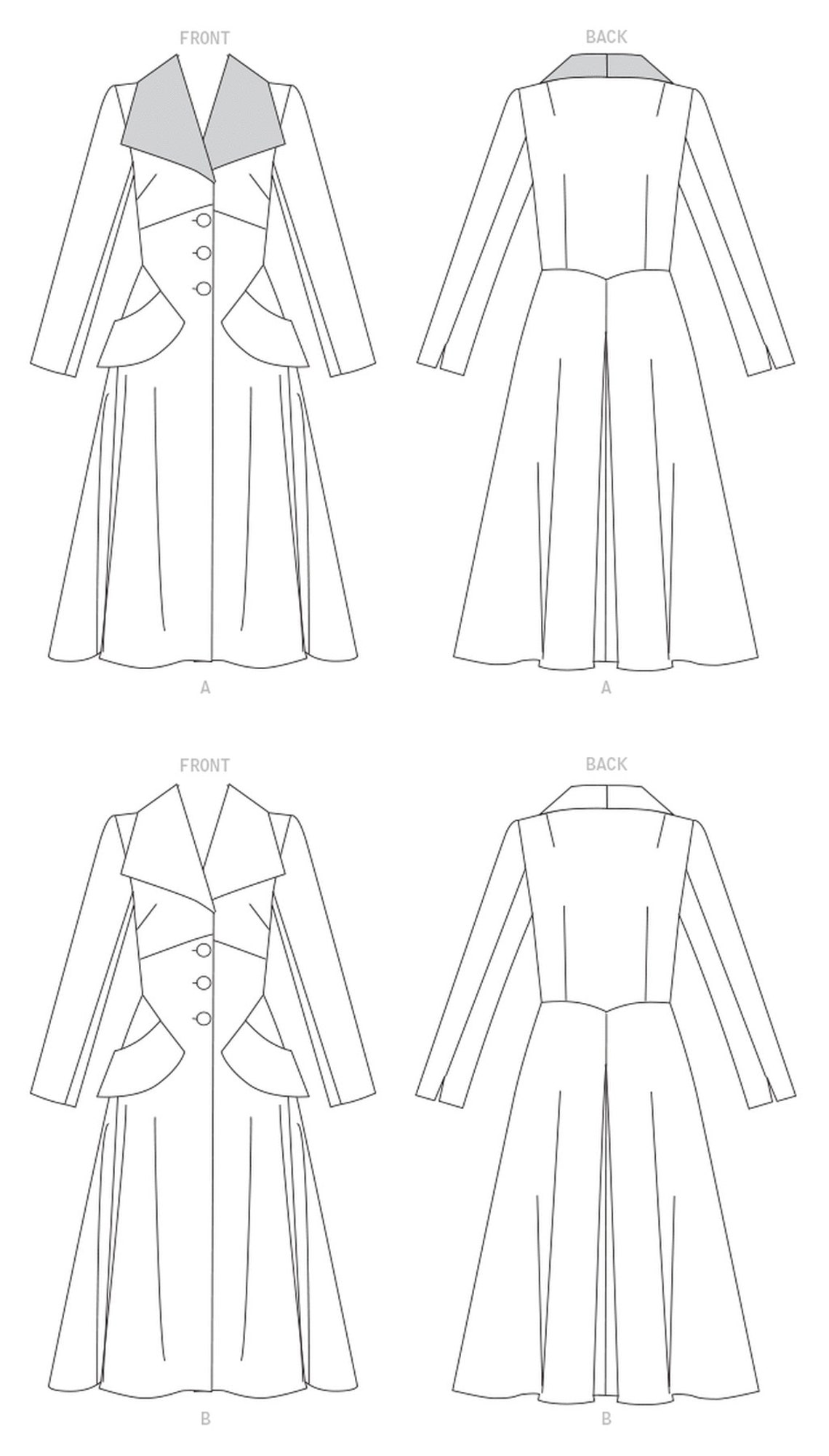 Vogue Sewing Pattern for Womens Jackets, Vintage Style Jacket, Long ...