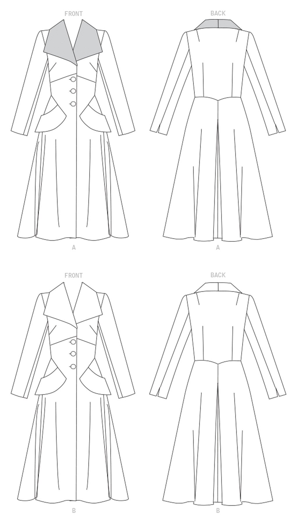 Vogue Sewing Pattern for Womens Jackets, Vintage Style Jacket, Long ...