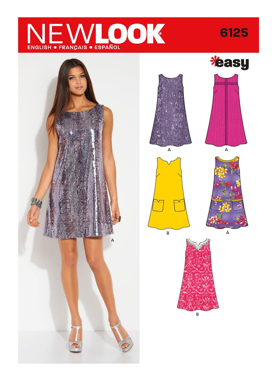 Sewing Pattern for Women's Dress, Pullover Dress, Sleeveless Dress ...