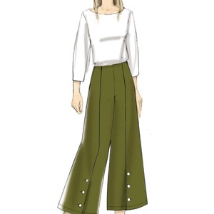Vogue Sewing Pattern for Womens Pants, Wide Leg Pants, Cropped Pants ...
