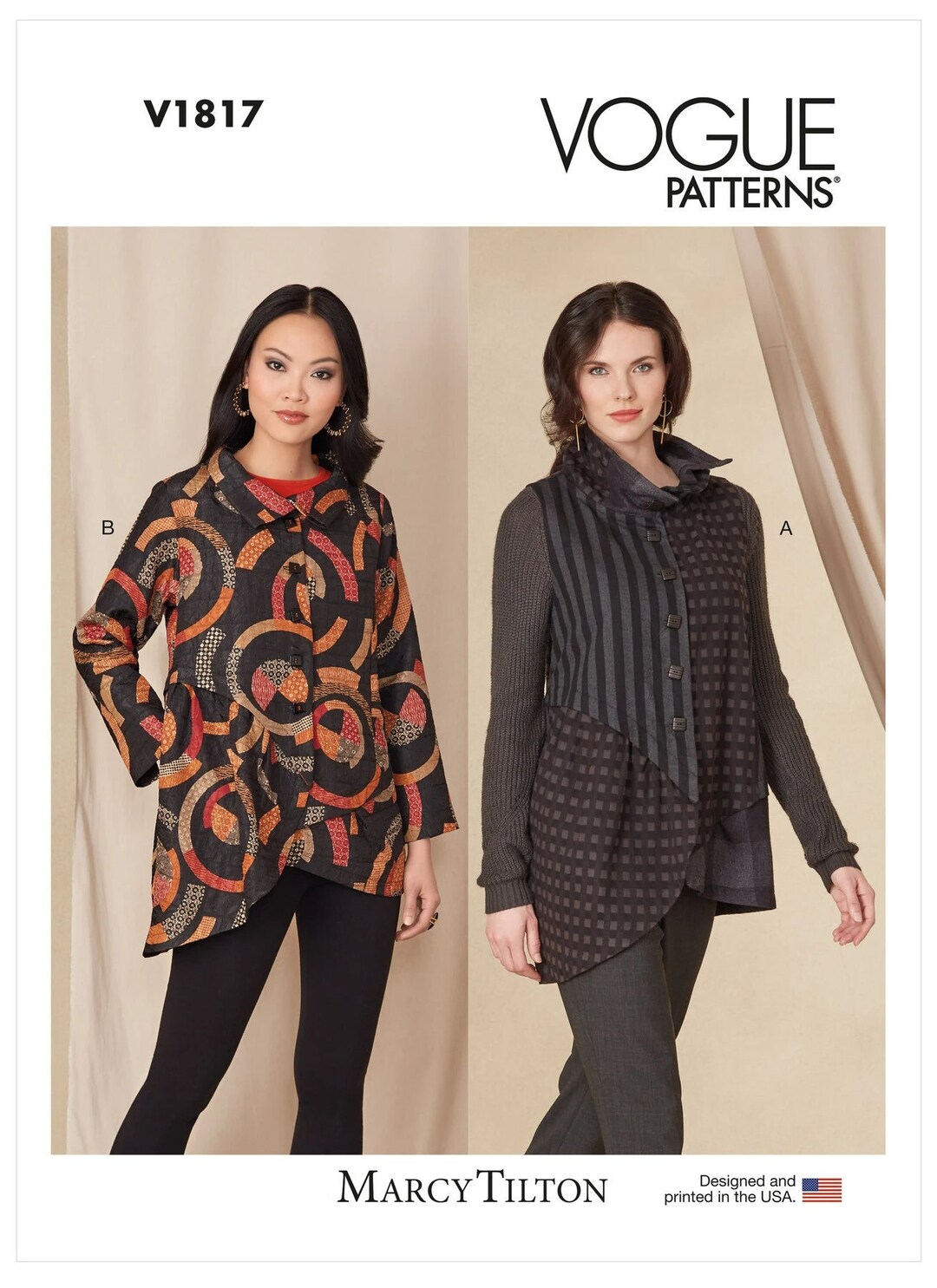 Vogue Sewing Pattern for Womens Jackets and Vest, Button Front Jacket ...