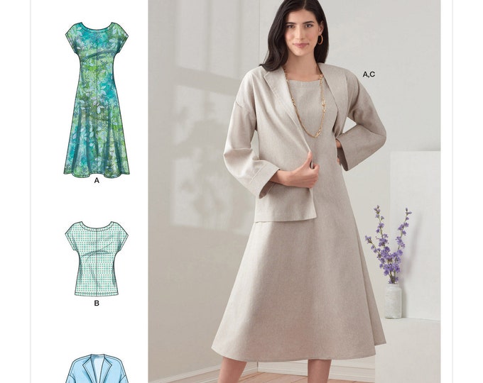 Sewing Pattern for Womens Dress, Top, and Jacket, Midi Dress, Summer ...