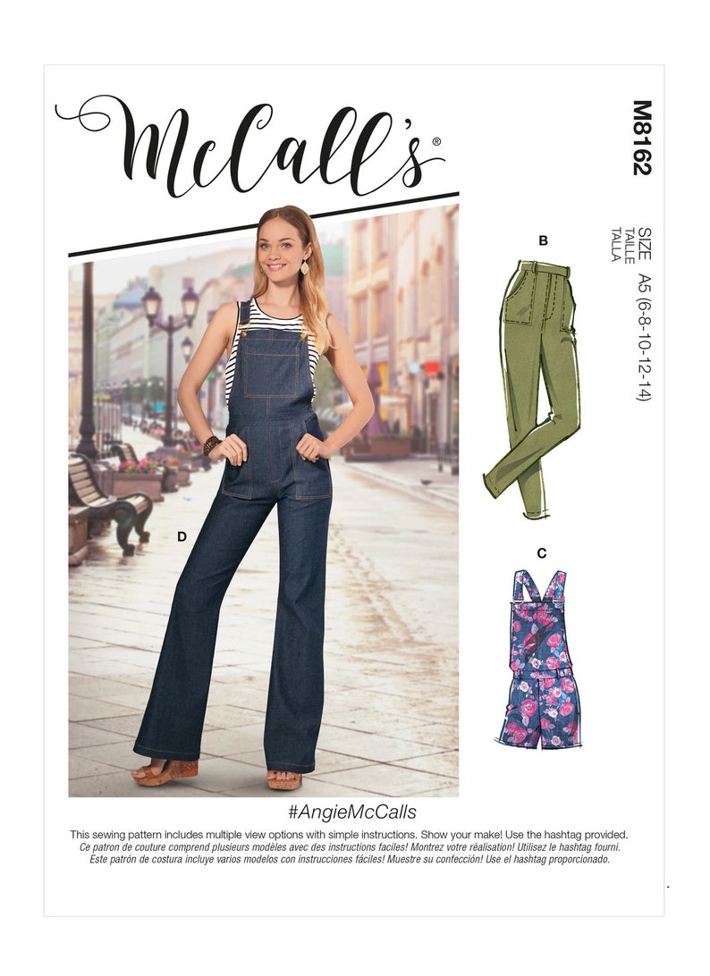 Sewing Pattern for Womens Overalls and Jeans, Denim Overalls Pattern ...