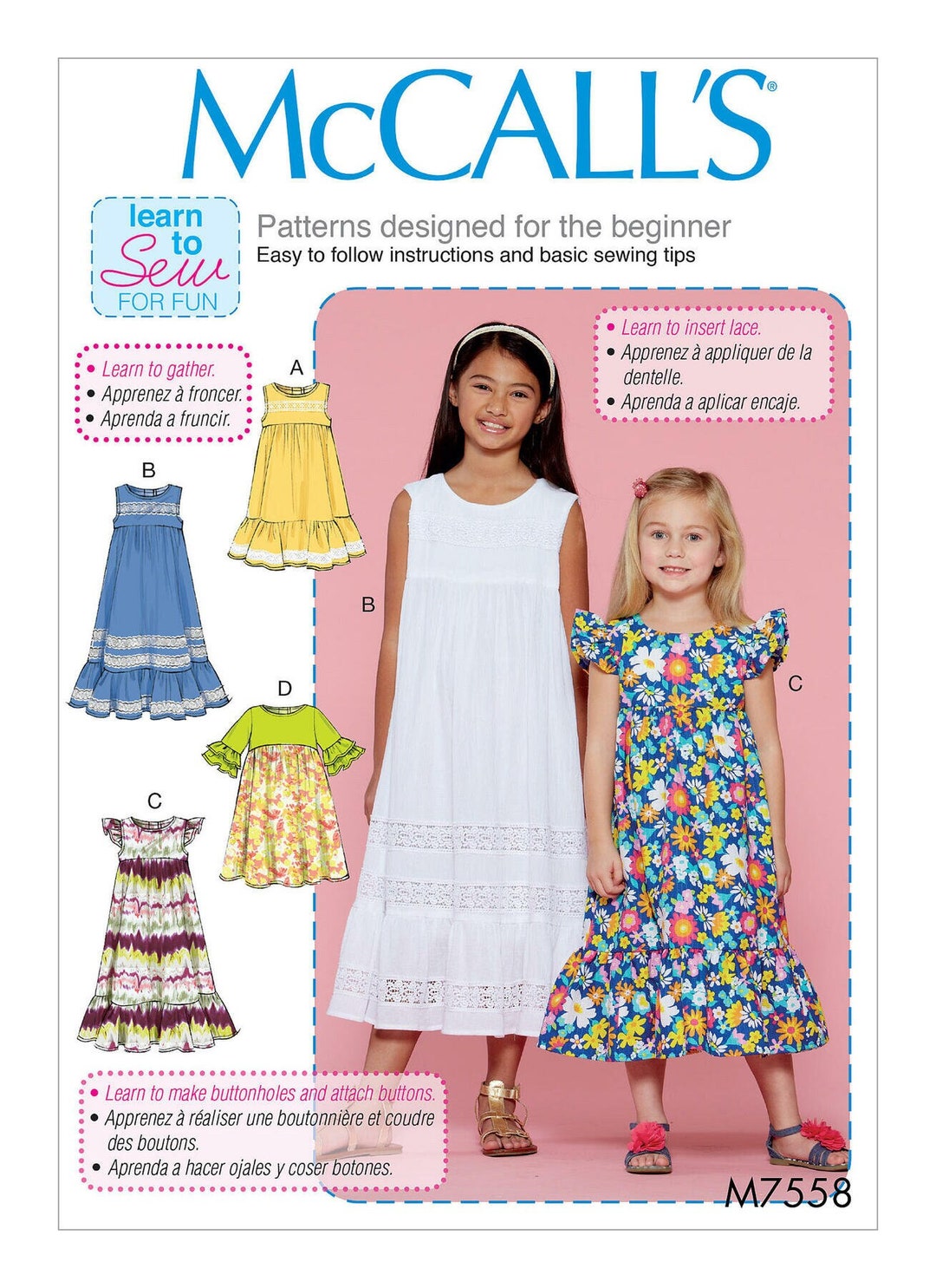 Sewing Pattern for Girls and Teen Girls Dress, Girls Maxi Dress, Summer ...