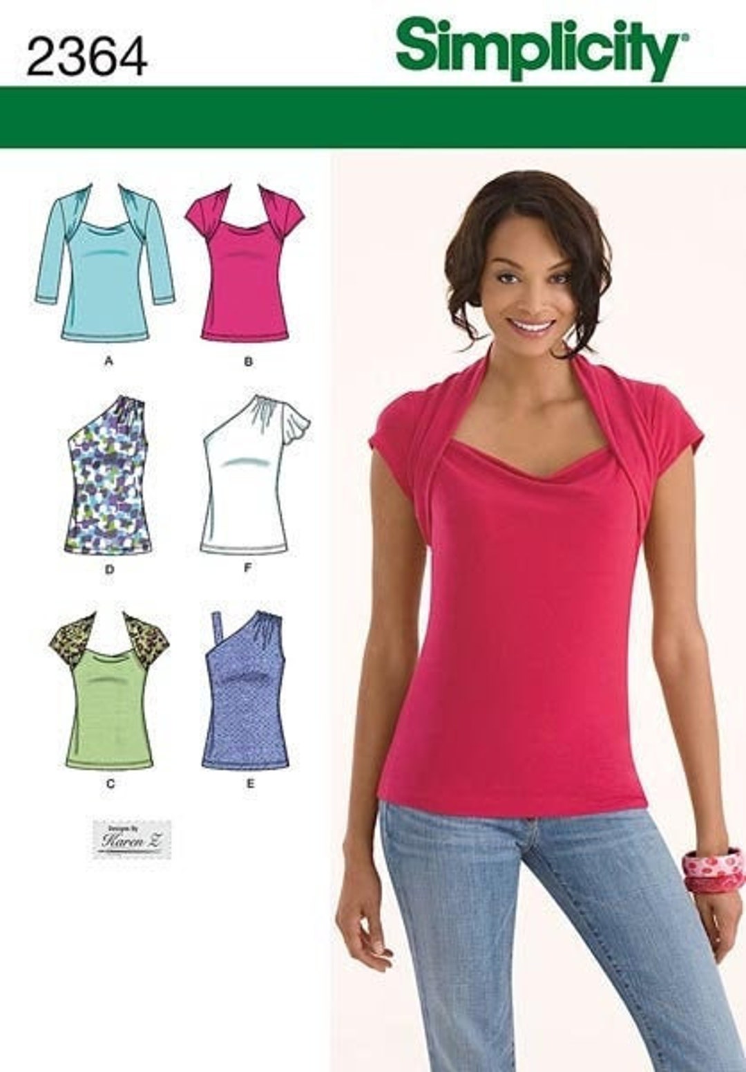 Sewing Pattern for Women's Tops, Knit Tops, Tank Tops, One Shoulder ...