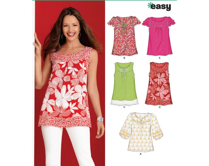 Easy Sewing Pattern for Women's Tops, Pullover Tunic, Tank Top, Puff ...