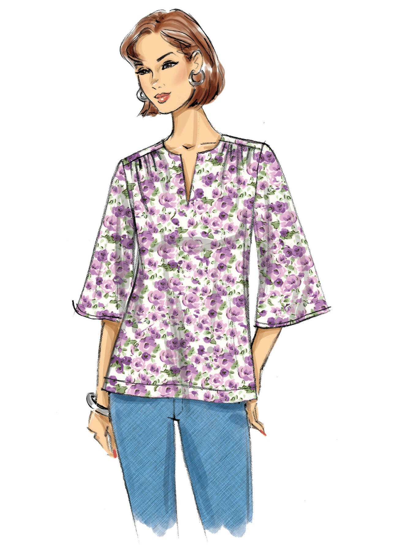 Easy Sewing Pattern for Women's Tops, Flutter Sleeve Tops, Pullover ...