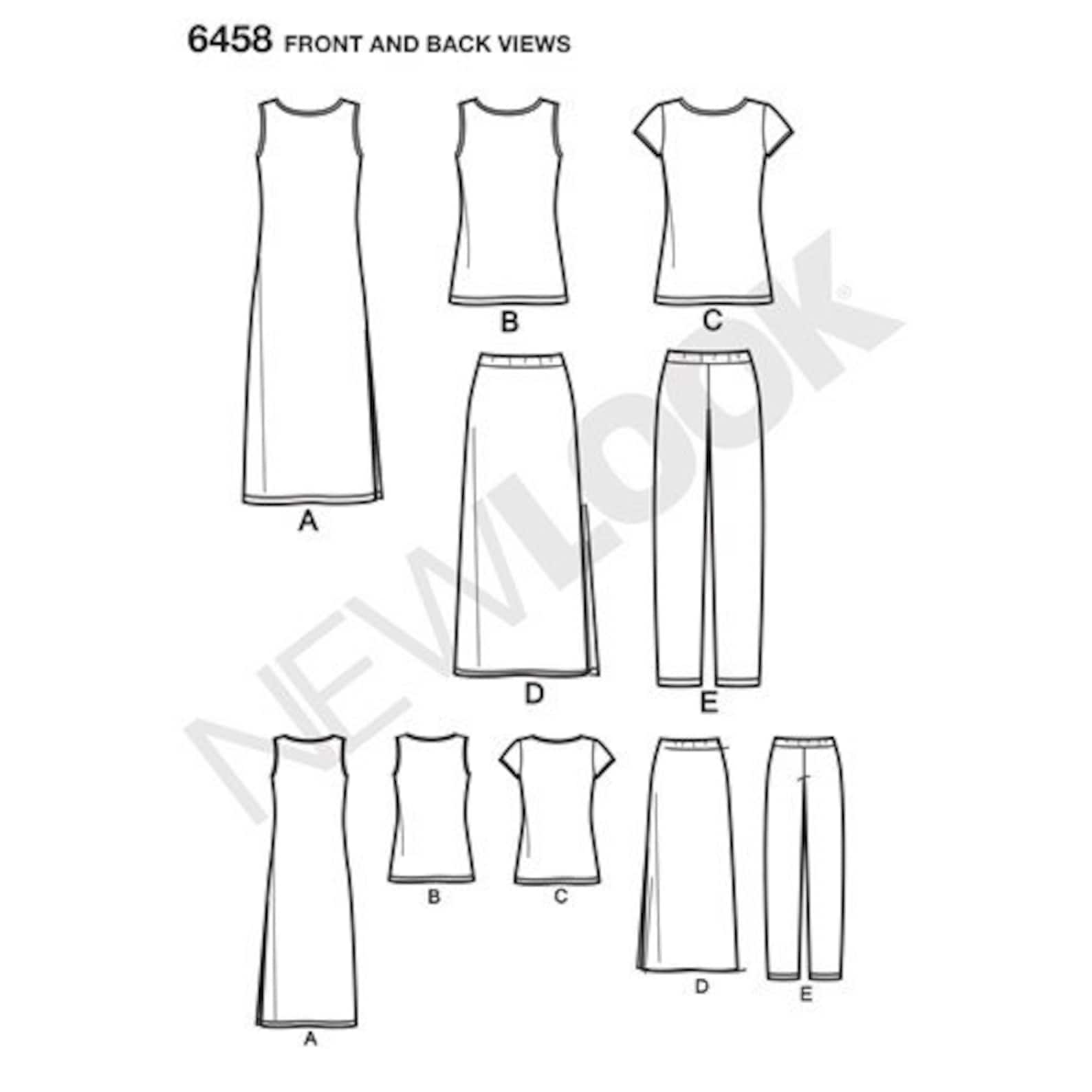 Sewing Pattern for Womens Knit Dress Top Skirt and Pants - Etsy