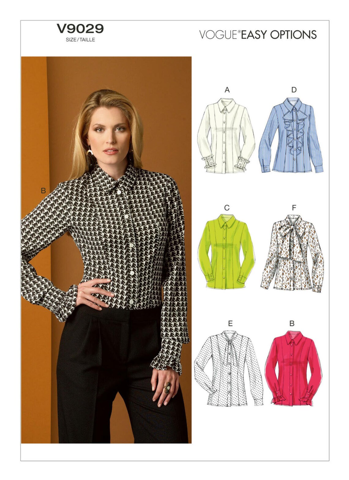 Vogue Sewing Pattern for Womens Tops, Button Front Top Pattern, Long ...
