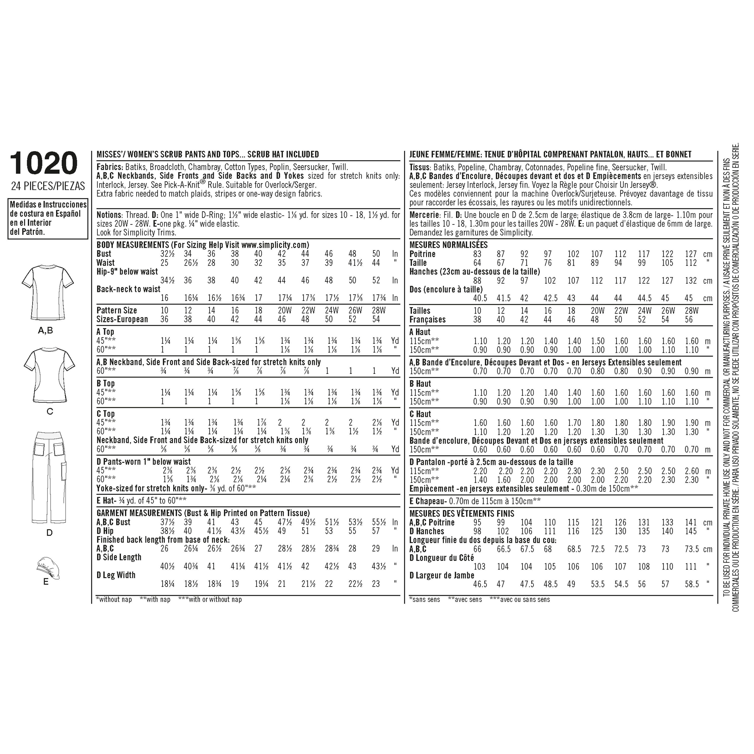 Sewing Pattern for Women's Nurse Scrubs, Scrub Pants, Scrub Tops, Scrub ...