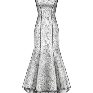 Sewing Pattern for Womens Evening Dress, Formal Dress Pattern, Evening ...