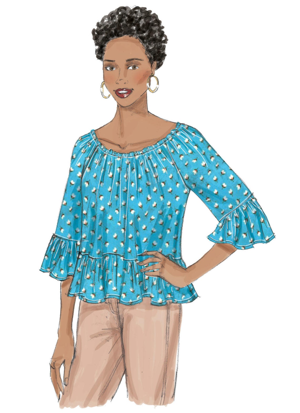 Sewing Pattern for Women's Tops, Womens Tunic, Long Sleeve Tops ...