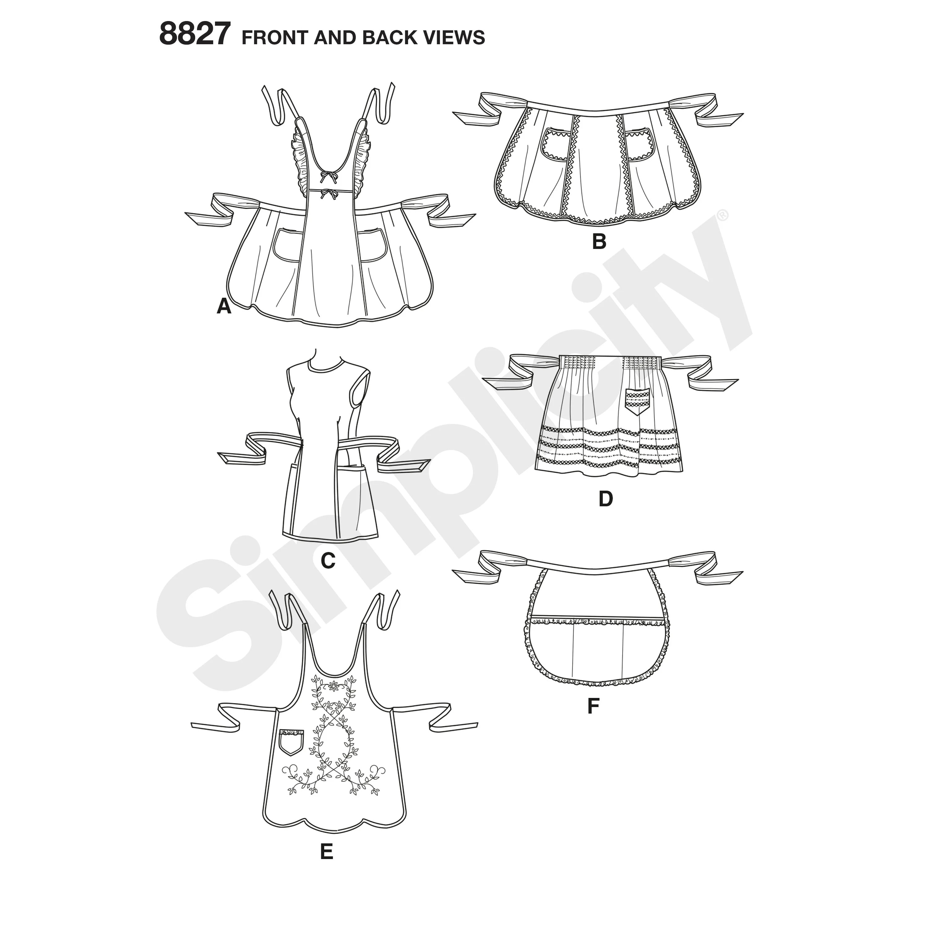 Sewing Pattern for Women's Aprons, Vintage Style Apron, Full Length and ...