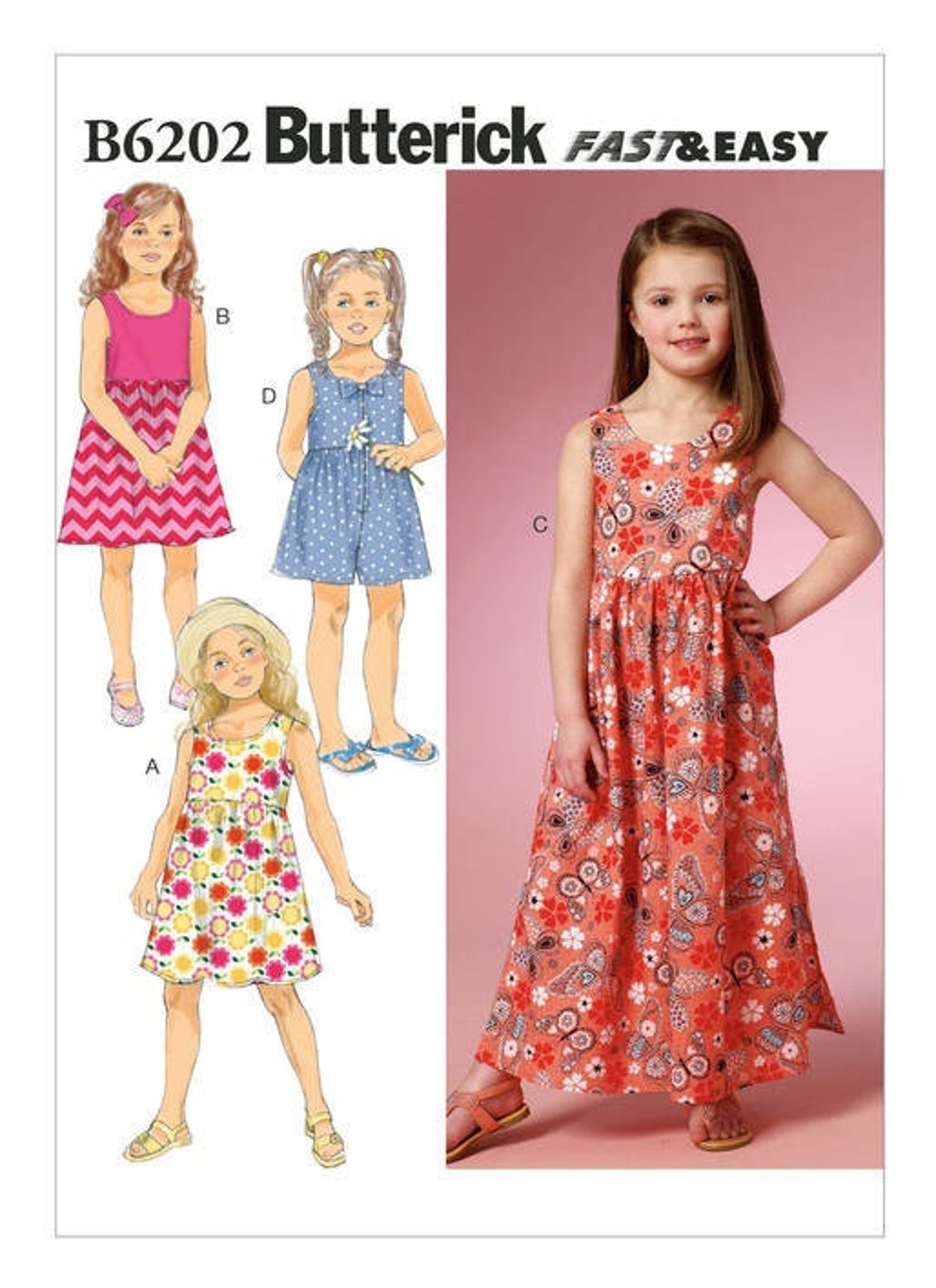 Easy Sewing Pattern for Girls Dress and Culottes, Girls Maxi Dress ...