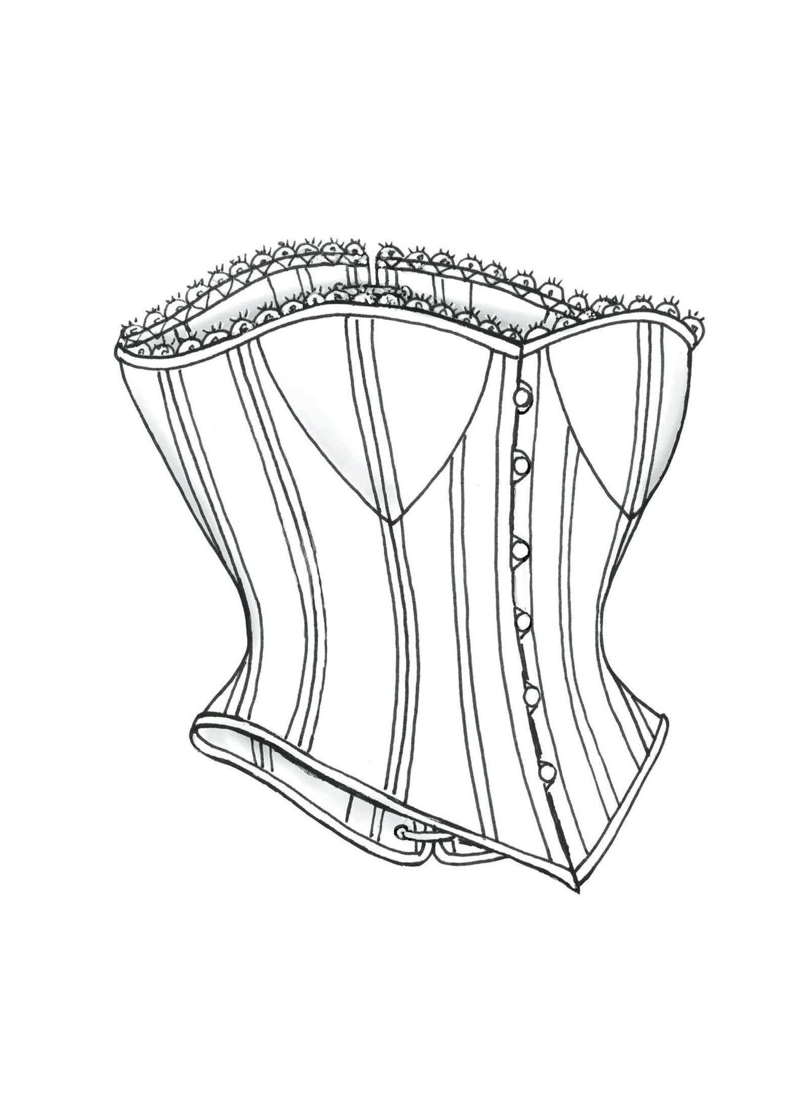 Sewing Pattern for Womens Boned Corset, Lace Front Corset Pattern ...