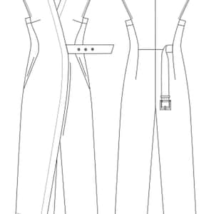 Vogue Sewing Pattern for Womens Jumpsuit, Mock Wrap Jumpsuit Pattern ...