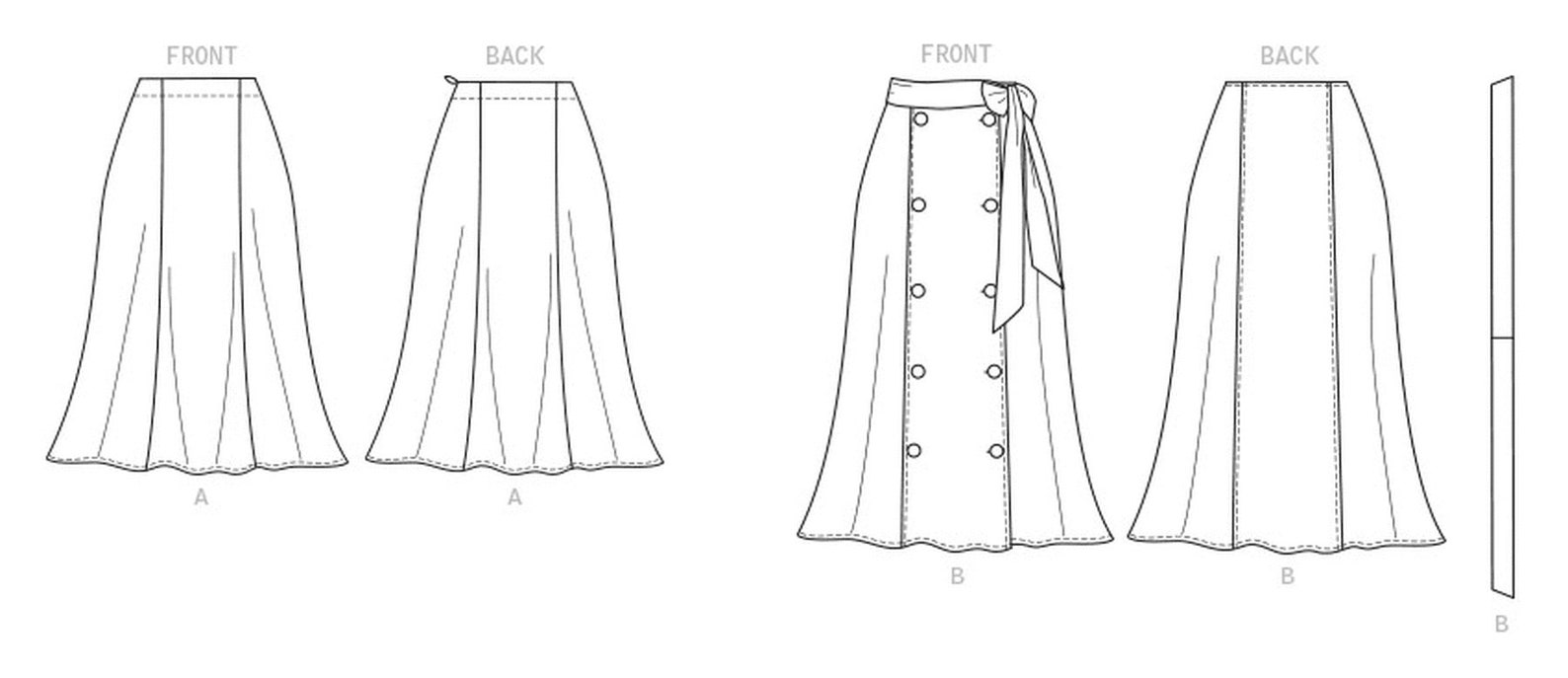 Easy Sewing Pattern for Women's Skirts, Princess Seam Skirt, Flared ...