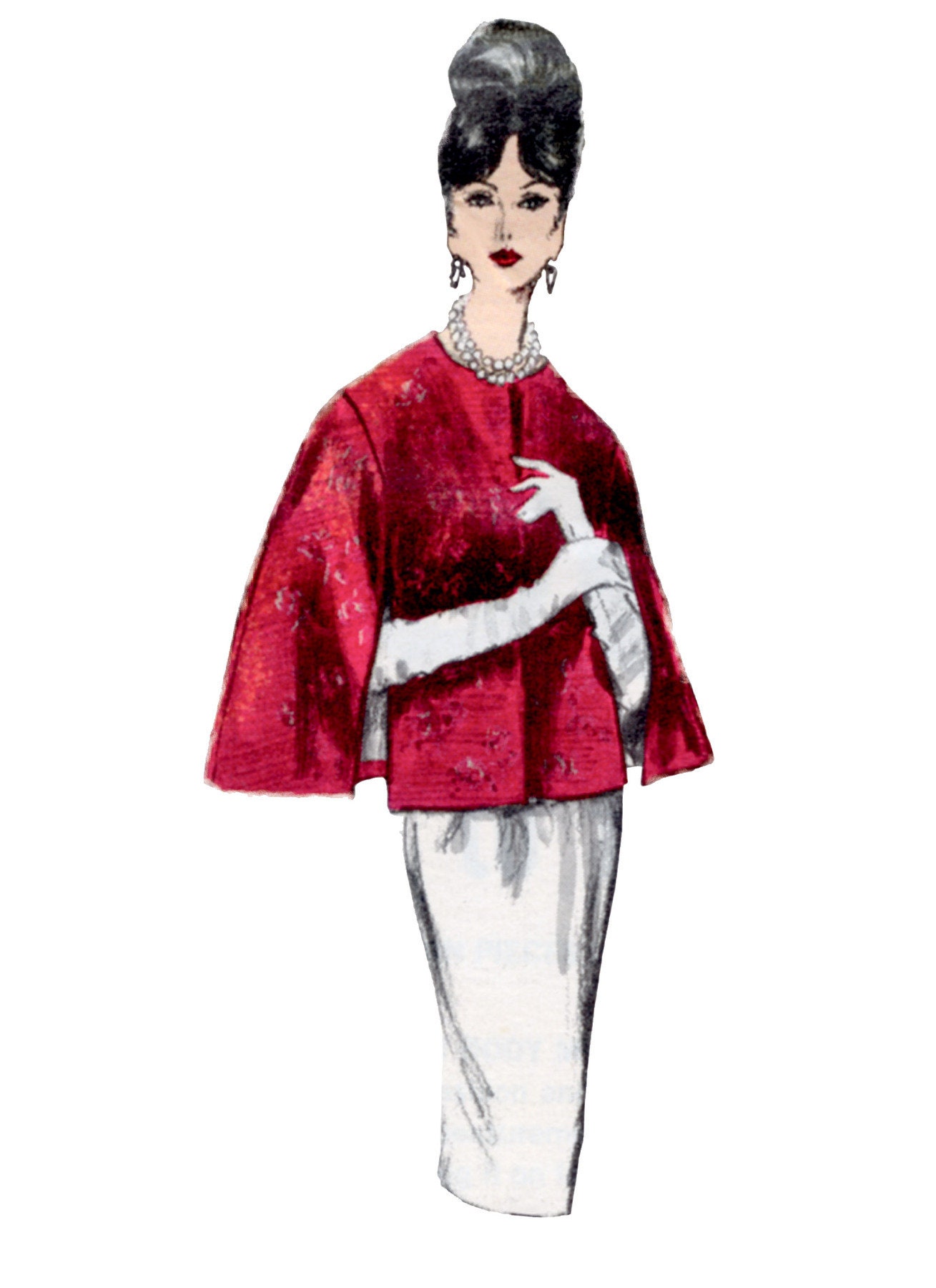 Vogue Sewing Pattern for Womens Cape Jackets, Winter Coat Pattern, Long ...