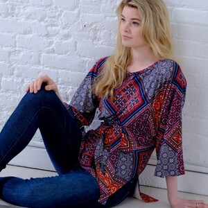 Easy Sewing Pattern for Women's Knit Tops, Pullover Tunic, Empire Waist ...