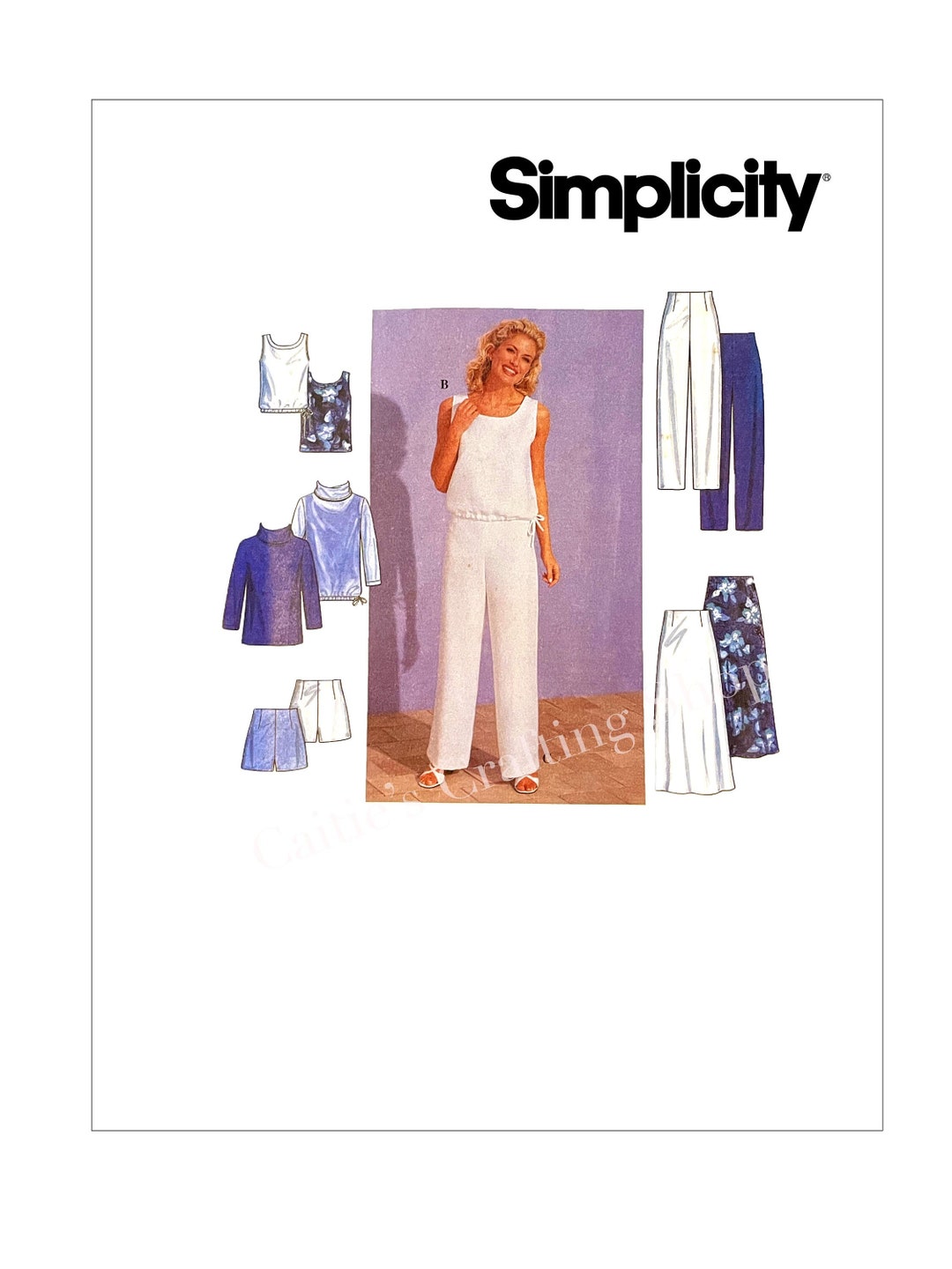 Sewing Pattern for Women's Skirt, Top, Pants, and Shorts, Tank Tops ...