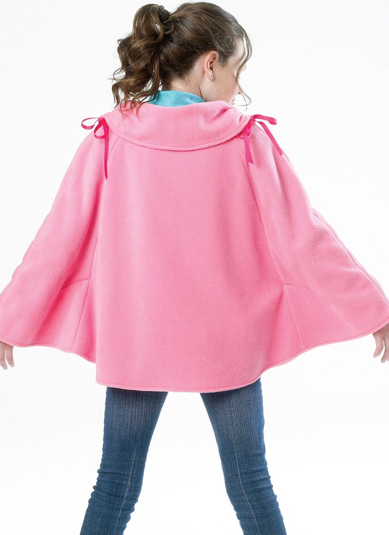 Sewing Pattern for Girls Ponchos, Child's Coat Pattern, Hooded Poncho ...