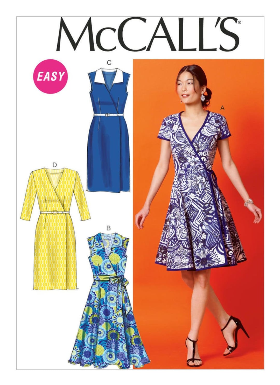 Easy Sewing Pattern for Womens Dress, Wrap Dress, Summer Dress, Fit and ...