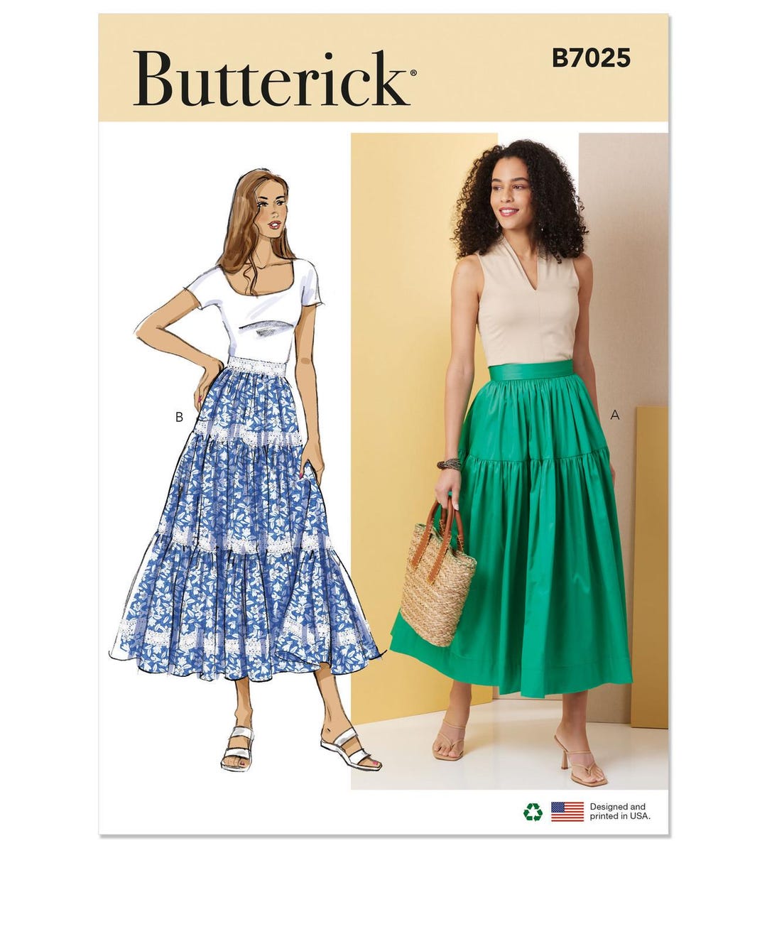 Easy Sewing Pattern for Women's Skirts, Tiered Skirt, Maxi Skirt, High ...