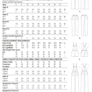 Sewing Pattern for Womens Overalls and Jeans, Denim Overalls Pattern ...