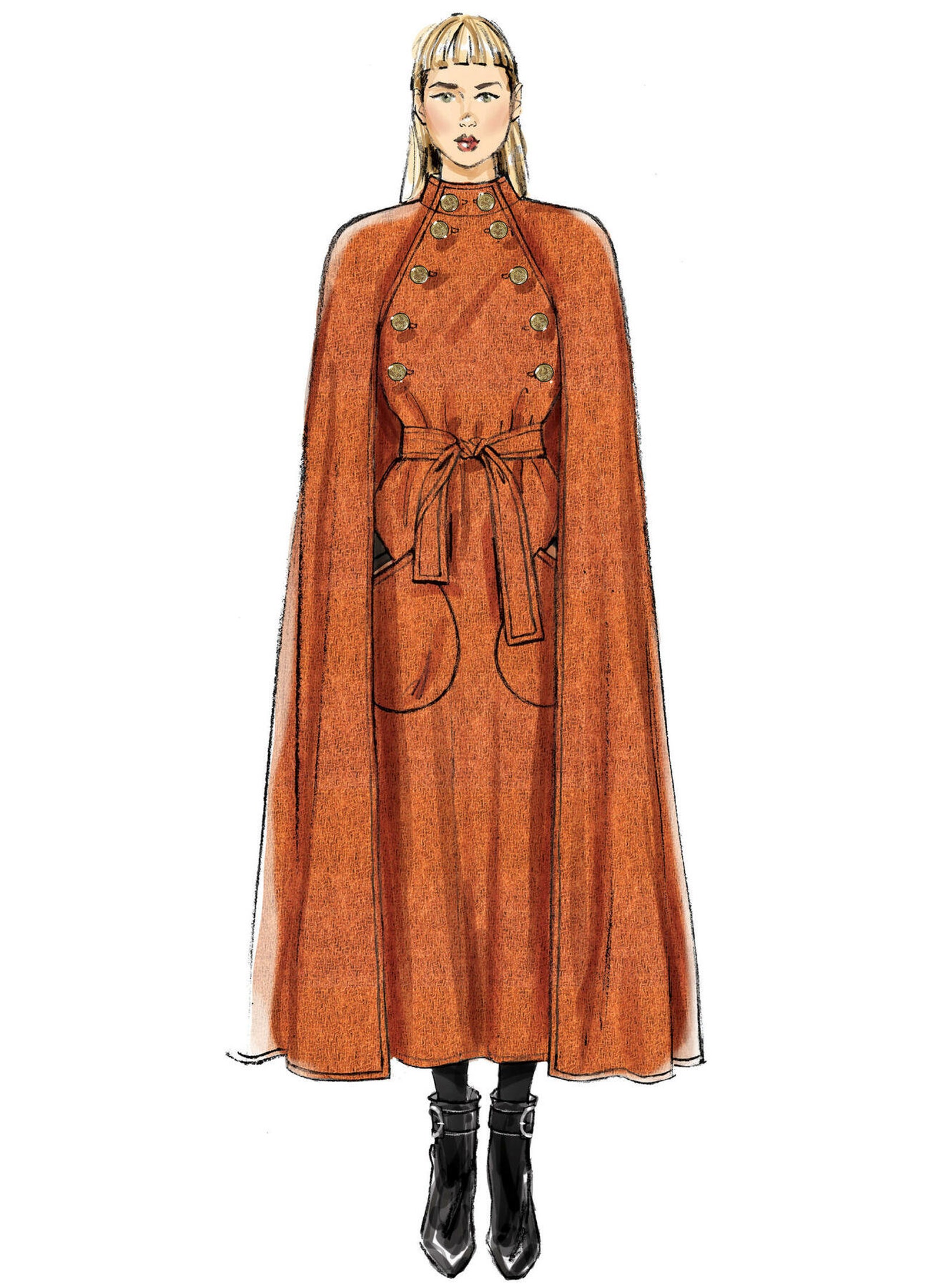 Easy Vogue Sewing Pattern for Womens Cape Jacket Long Cape - Etsy