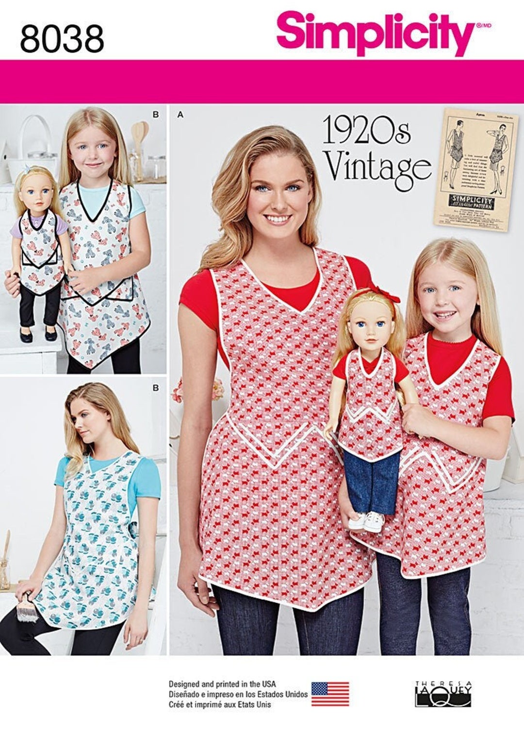 Sewing Pattern for Womens and Girls Apron, Vintage Style Apron, Full ...