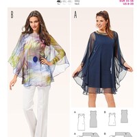 Burda Sewing Pattern 6629 Size 10-20 Misses Dress With Flared Skirt ...