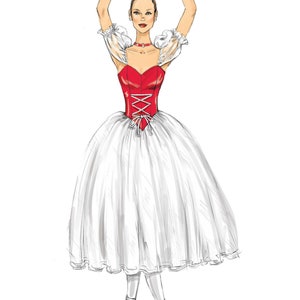 Sewing Pattern for Women's Ballet Costume, Boned Bodice Tops, Tulle ...