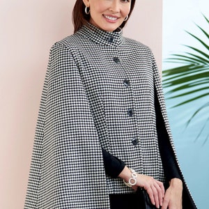 Sewing Pattern for Women's Cape Jackets, Womens Coat Pattern, Button ...