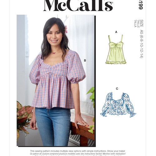 Mccall's Sewing Pattern M7900 Misses' Tops - Etsy