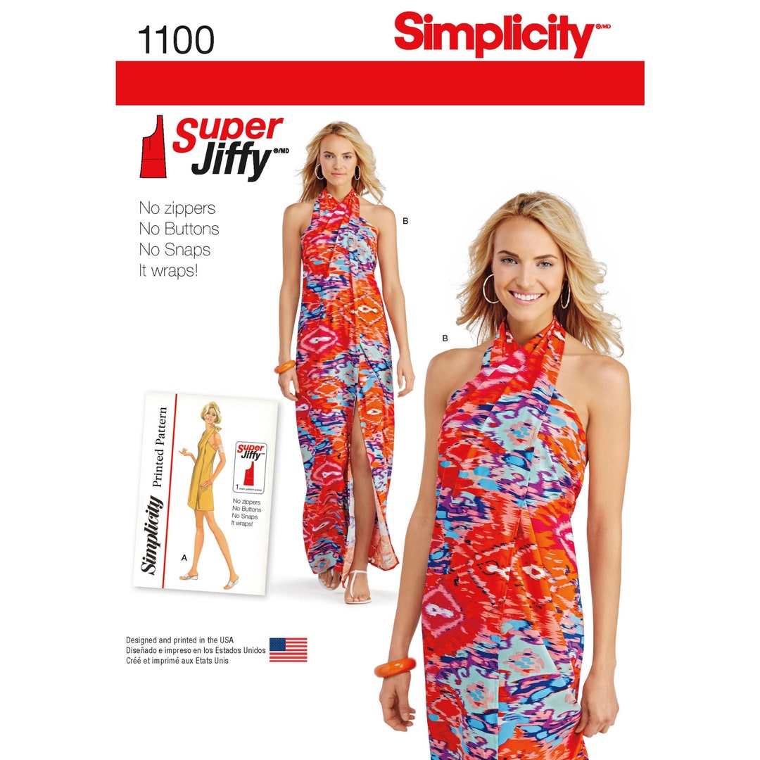 Easy Sewing Pattern for Womens Dress, Swimsuit Cover Up, Maxi Dress ...