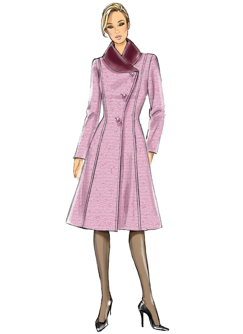 Sewing Pattern for Womens Fit and Flare Jacket, Lined Coat Pattern ...