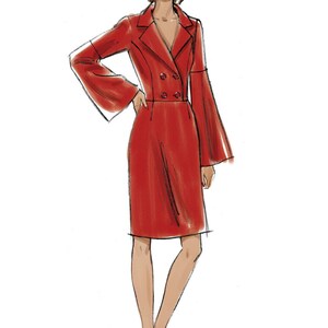 Easy Sewing Pattern for Womens Dress, Fit and Flare Dress, Button Front ...