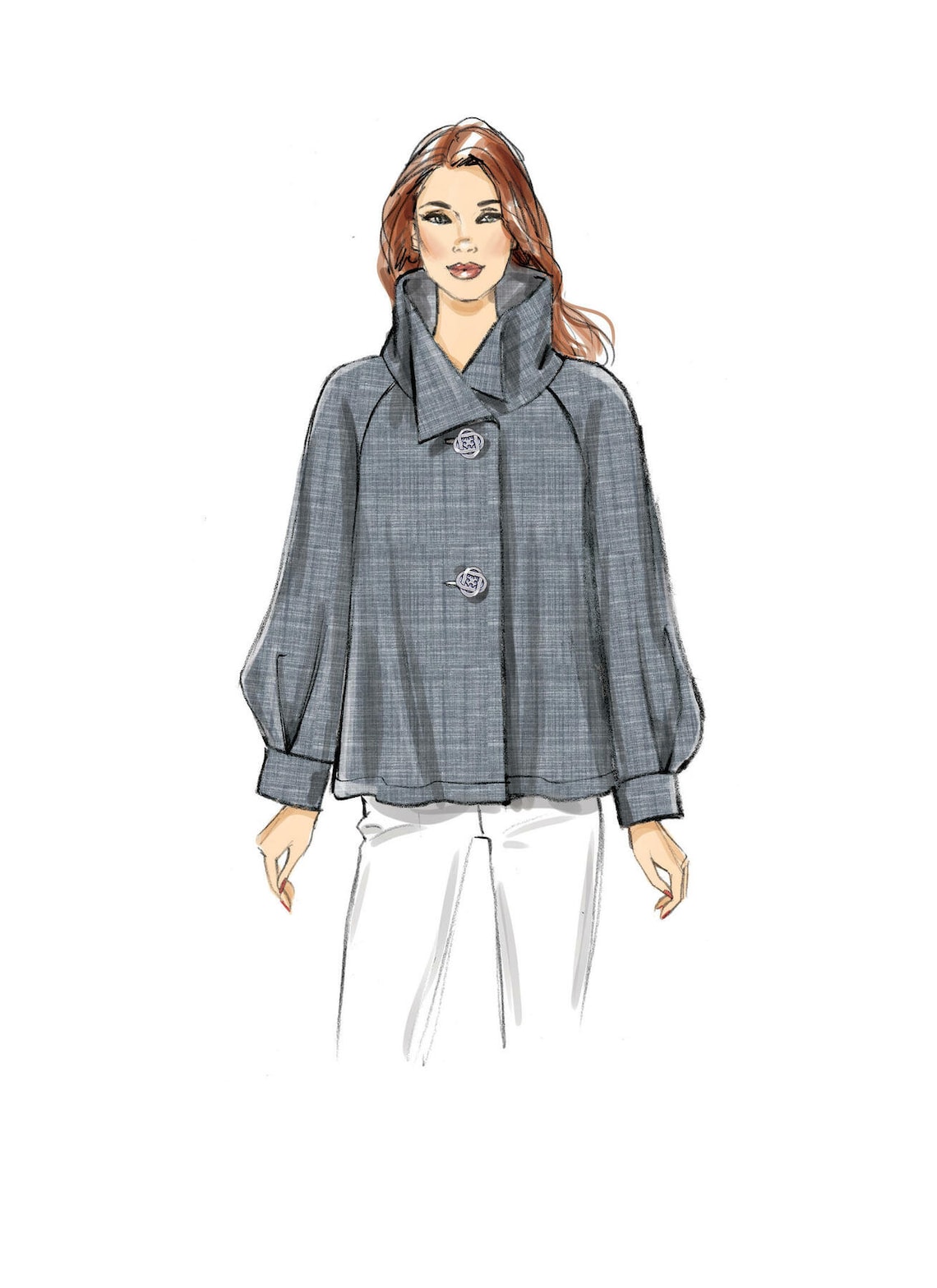 Vogue Sewing Pattern for Women's Tops, Button Front Tops, Swing Tops ...
