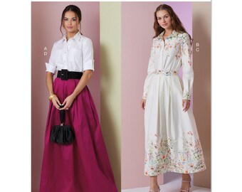 Vogue Sewing Pattern for Women's Skirts and Tops, Fitted Skirt, Button ...